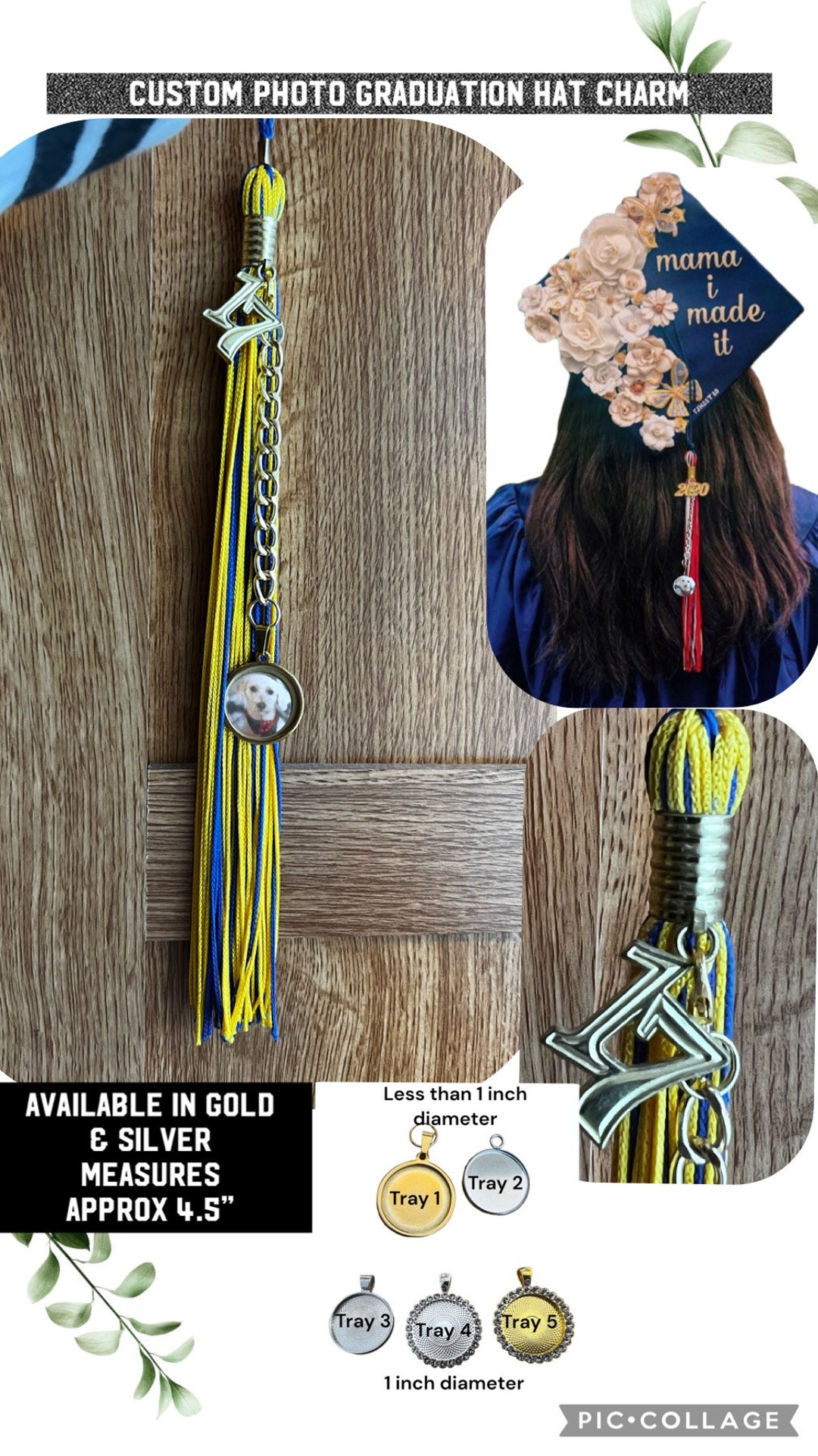 Custom Graduation Tassel Charm, Graduation Memorial Photo Charm for ...