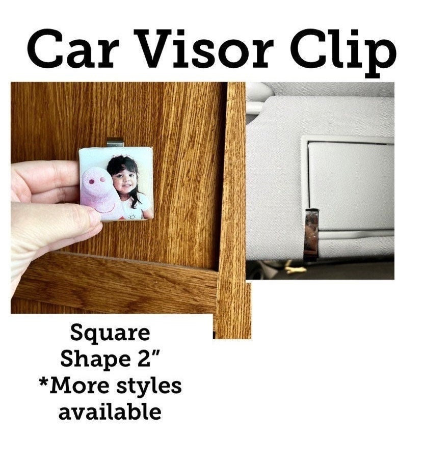Custom Photo Car Visor Clip, Personalized Photo, Custom Photo Square ...