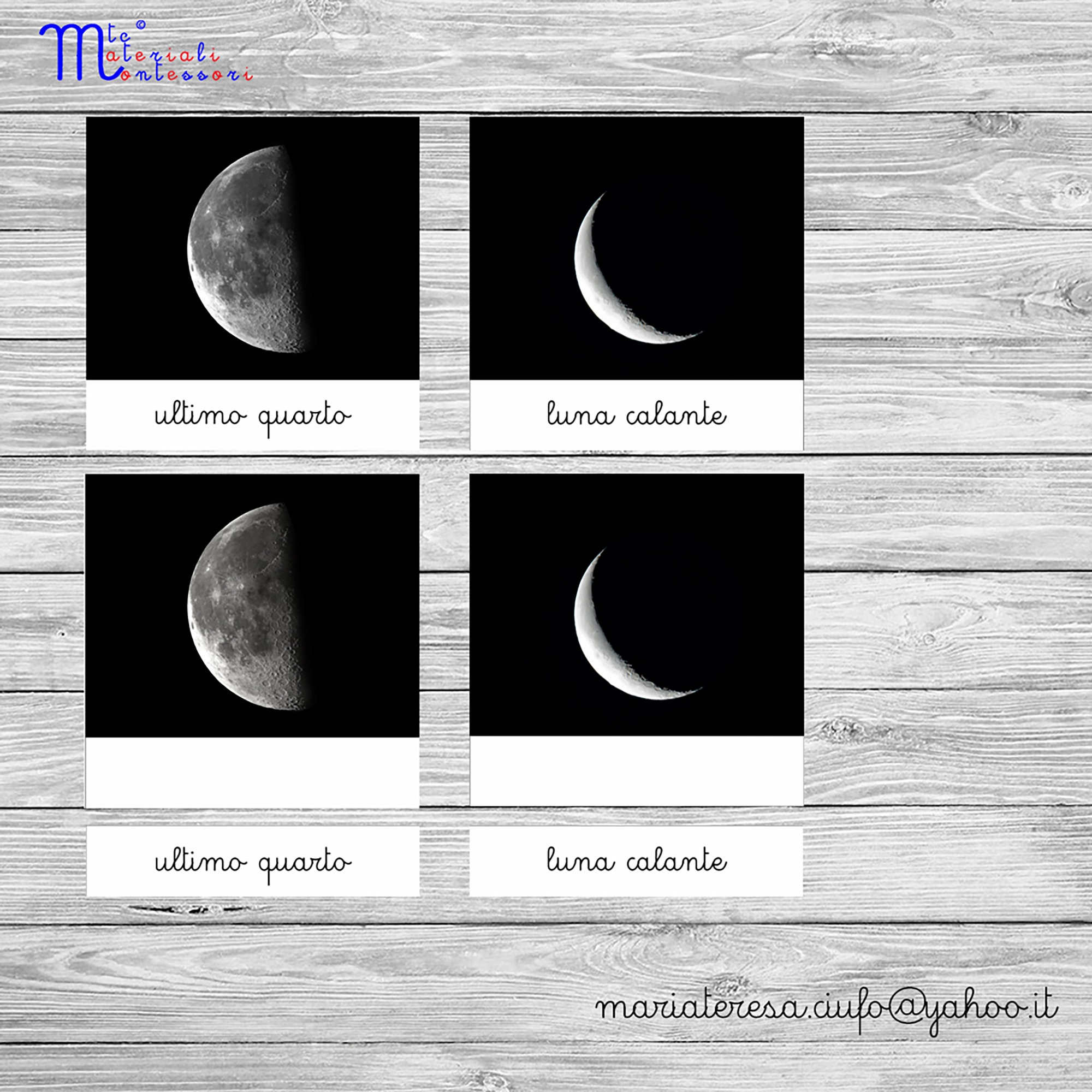 Nomenclaturas Montessori las fases lunares - Etsy México