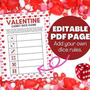 Valentine Candy Game With Dice | Editable Valentine Game for Kids | Fun ...