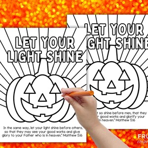 Let Your Light Shine Pumpkin Craft, Matthew 5:16 Printable Pumpkin ...