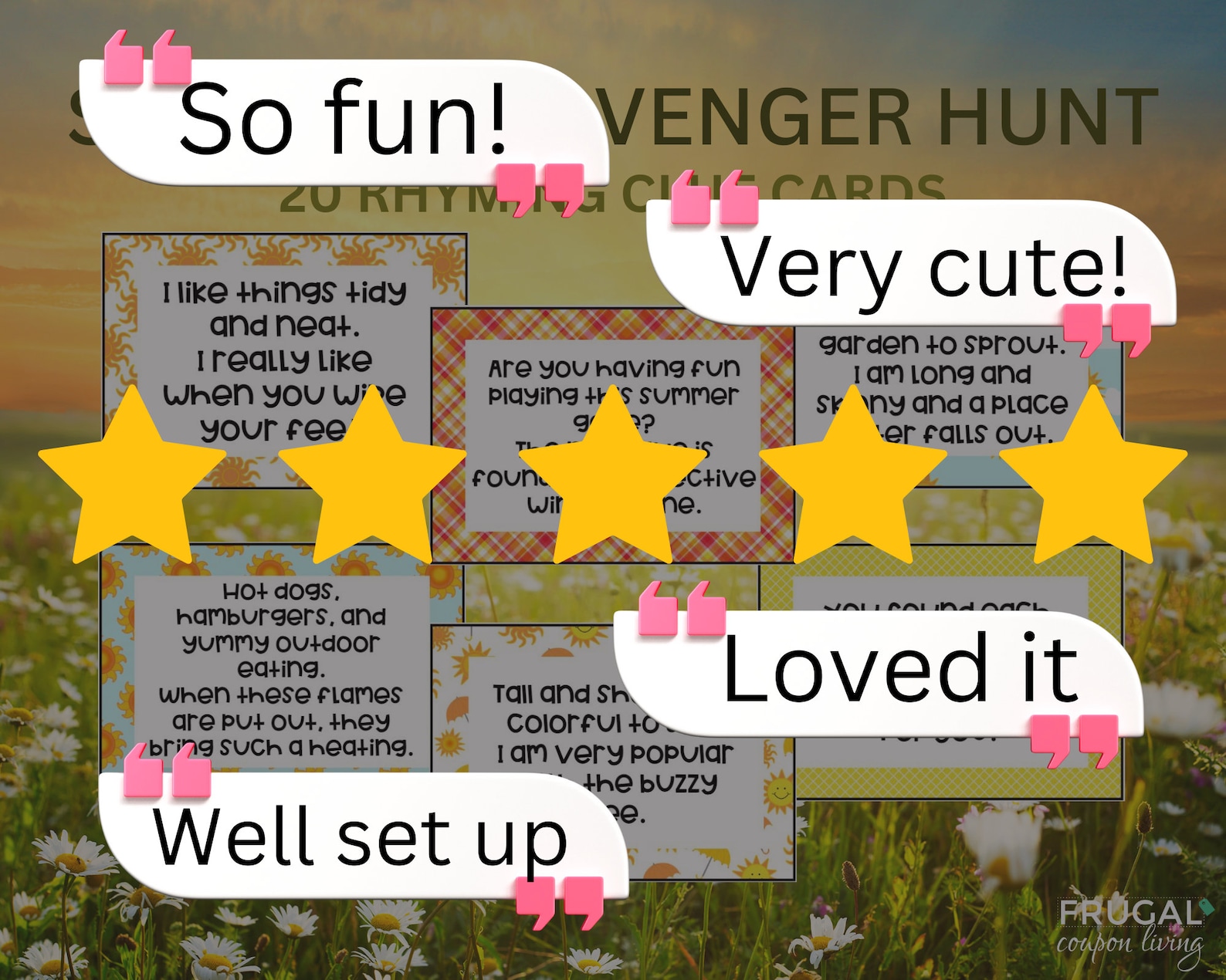 Summer Scavenger Hunt Clues | Fun Summer Activities Printable PDF,| 20 ...