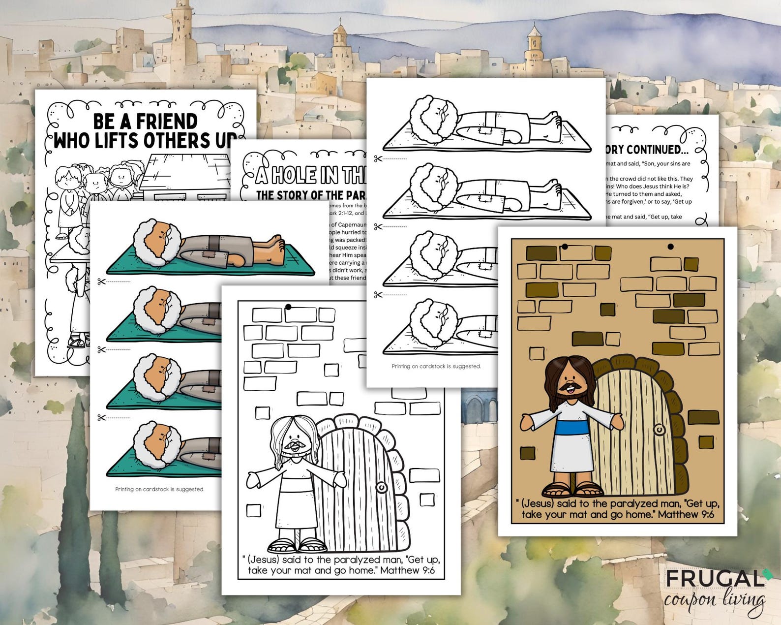 Jesus Heals a Paralyzed Man Craft, Printable Miracles of Jesus Activity ...