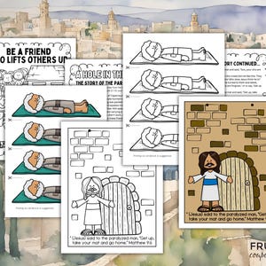 Jesus Heals a Paralyzed Man Craft, Printable Miracles of Jesus Activity ...