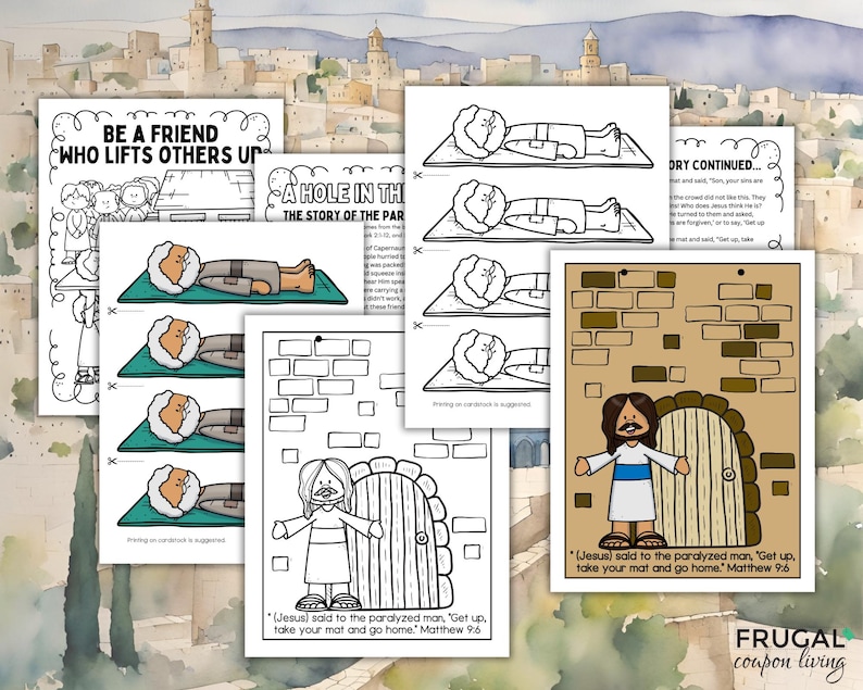 Jesus Heals a Paralyzed Man Craft, Printable Miracles of Jesus Activity ...