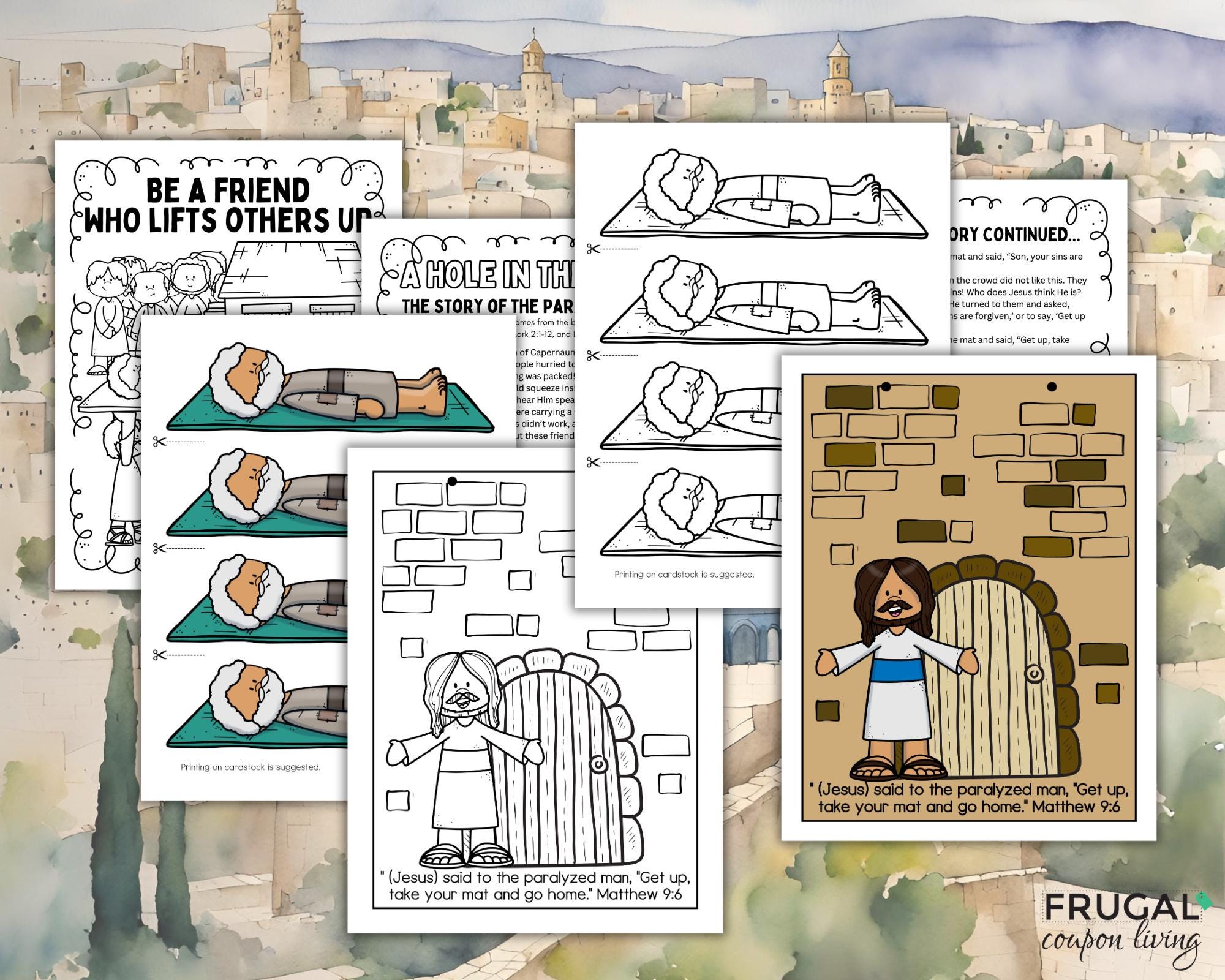 Jesus Heals a Paralyzed Man Craft, Printable Miracles of Jesus Activity ...