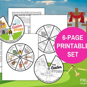 Easter Story Wheel Printable Sunday School Easter Craft for Kids Church ...