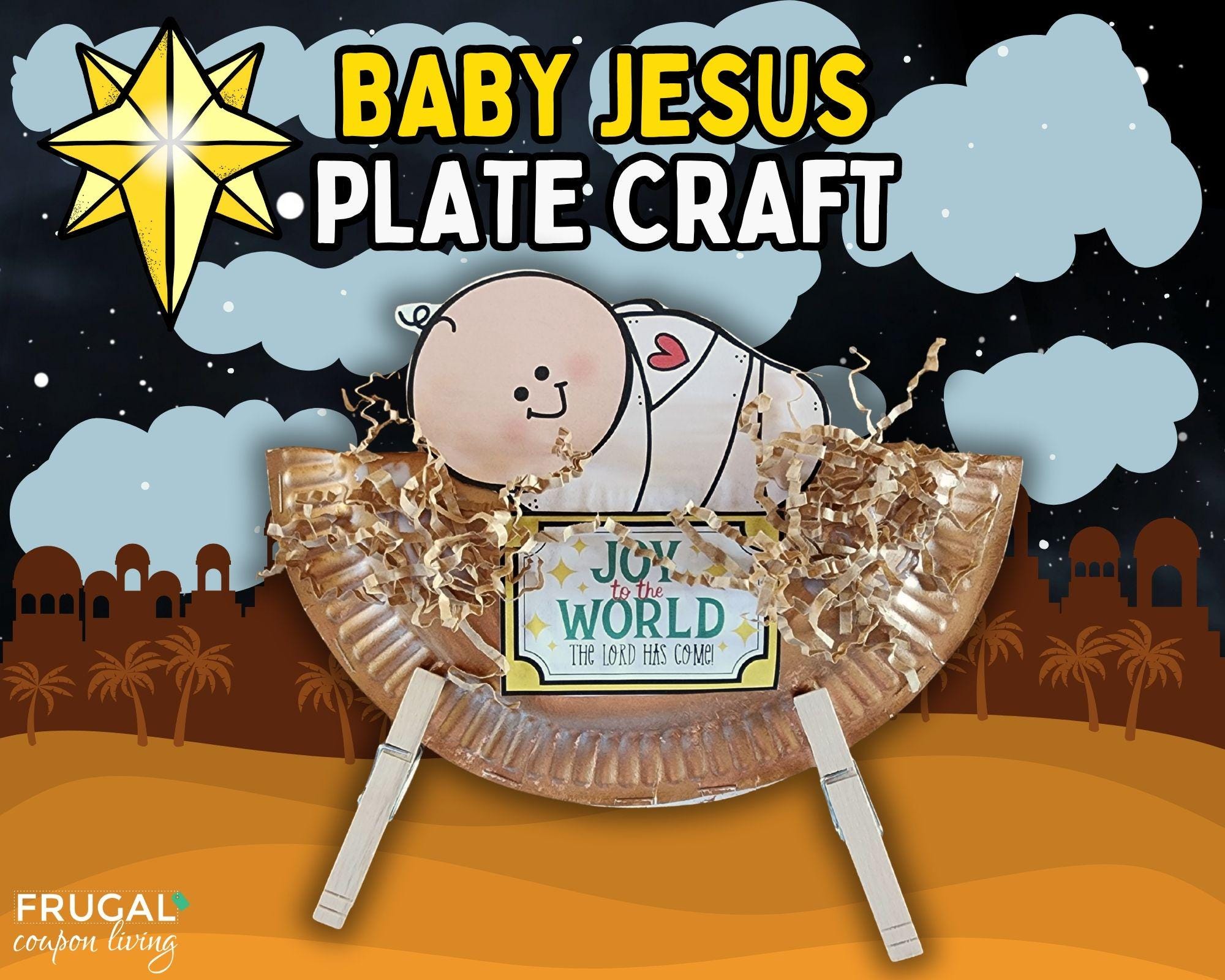 Baby Jesus in a Manger Craft, Printable Christmas Nativity for Kids ...