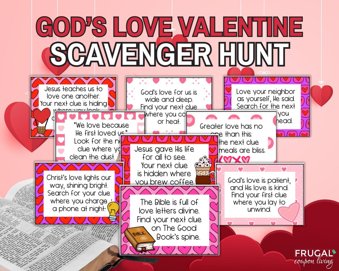 Christian Valentine Scavenger Hunt for Kids, 20 Christ-focused ...