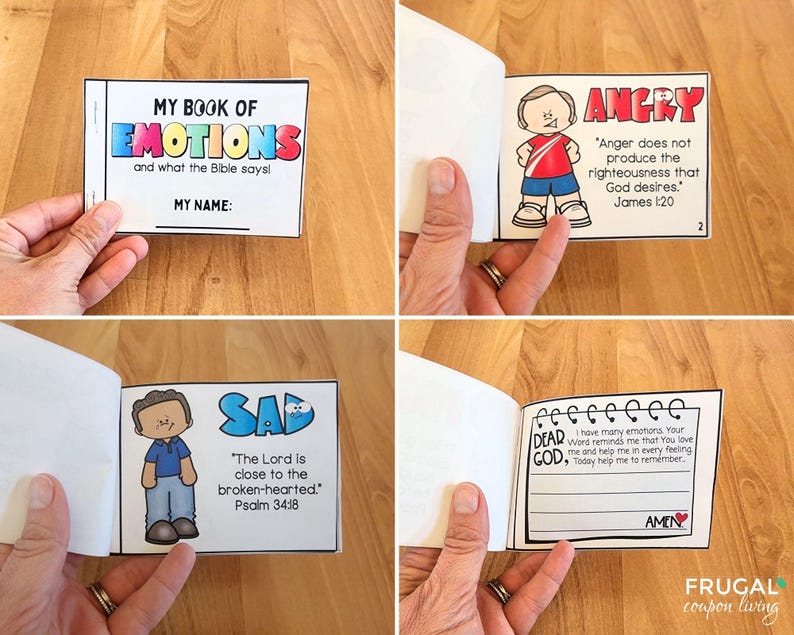 Christian Emotions Printable Booklet, Kids Mindfulness Activity With ...