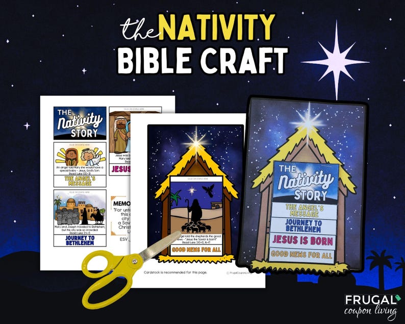 The Nativity Story Book for Kids, Christmas Craft Luke 2, Printable ...