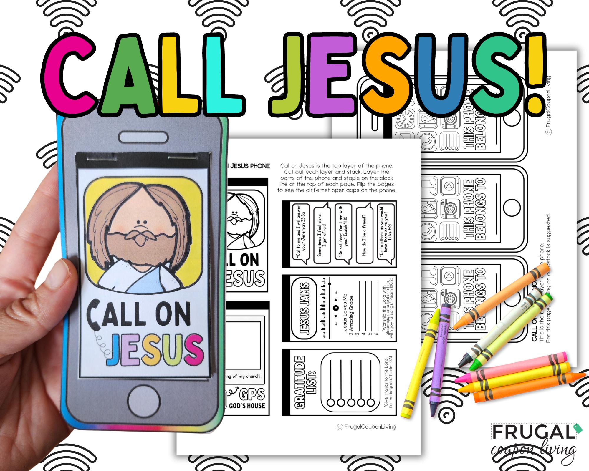 Call on Jesus Cellphone Craft Printable, Talking to Jesus Cell Phone ...