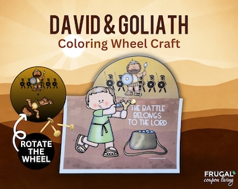 David and Goliath Bible Coloring Pages - Etsy