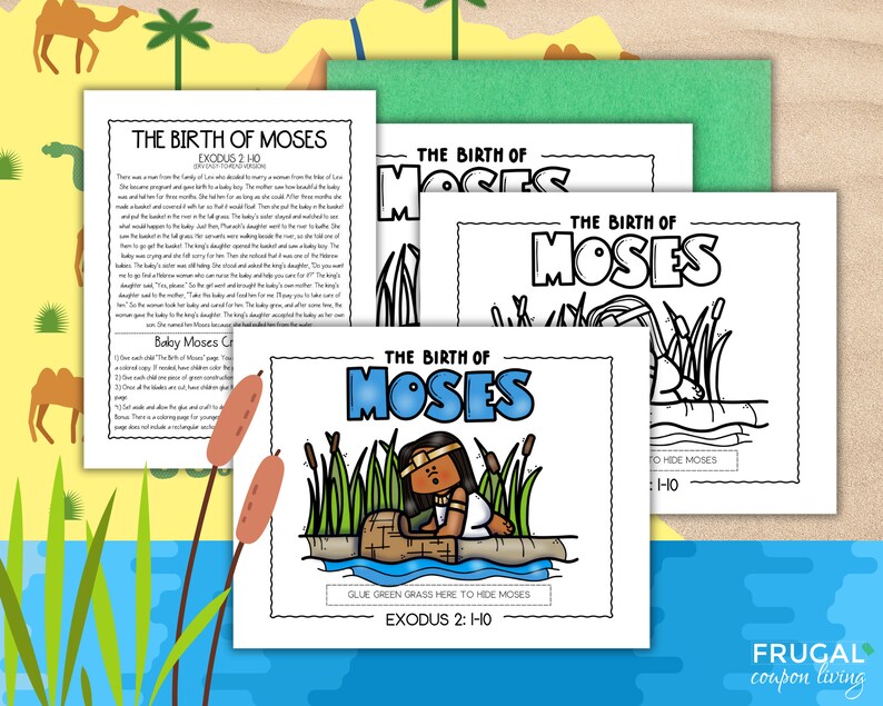 Baby Moses Craft for Kids | Birth of Moses Printable Activities for ...