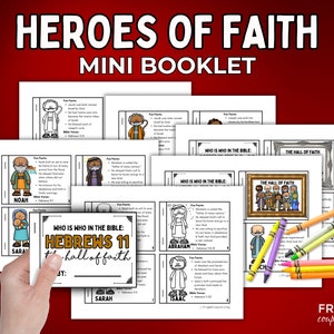 Hebrews 11 Heroes of Faith List Bible Crafts for Kids, Printable Hall ...