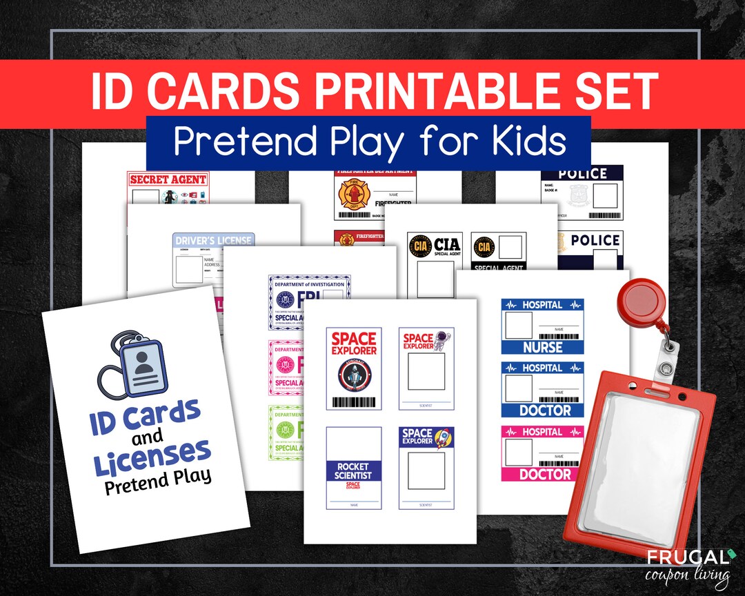 Dramatic Play Occupation Badge Set, Pretend Play Kids Badges Pretend Play Set, License for Kids ...