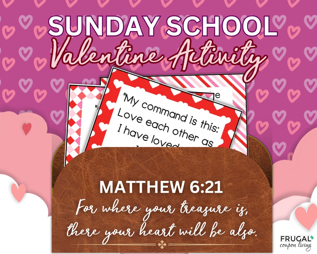Sunday School Valentine's Day Crafts for Kids Matthew 6:21 Bible Verses ...
