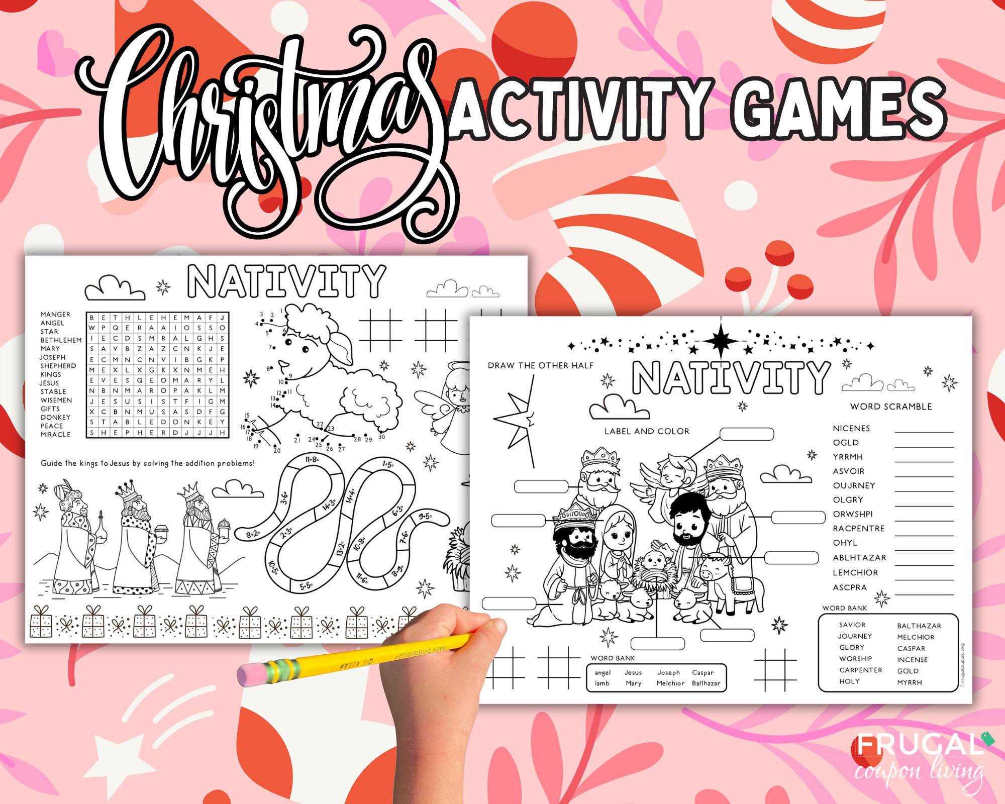 Christian Christmas Activity Mats, Kids Christmas Sunday School ...