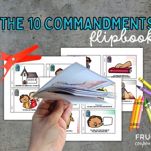 Ten Commandments Mini Book Flipbook Printable, Old Testament Bible ...