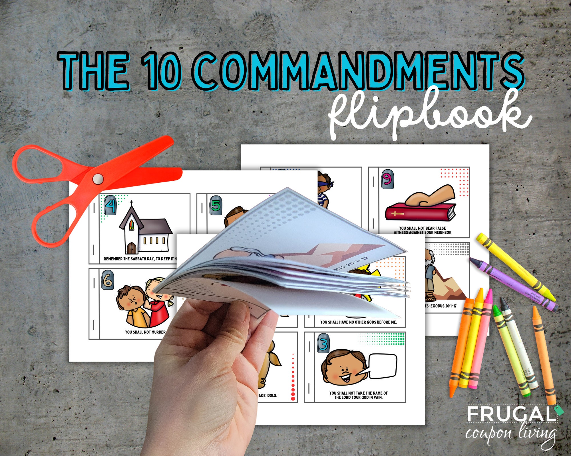 Ten Commandments Mini Book Flipbook Printable, Old Testament Bible ...