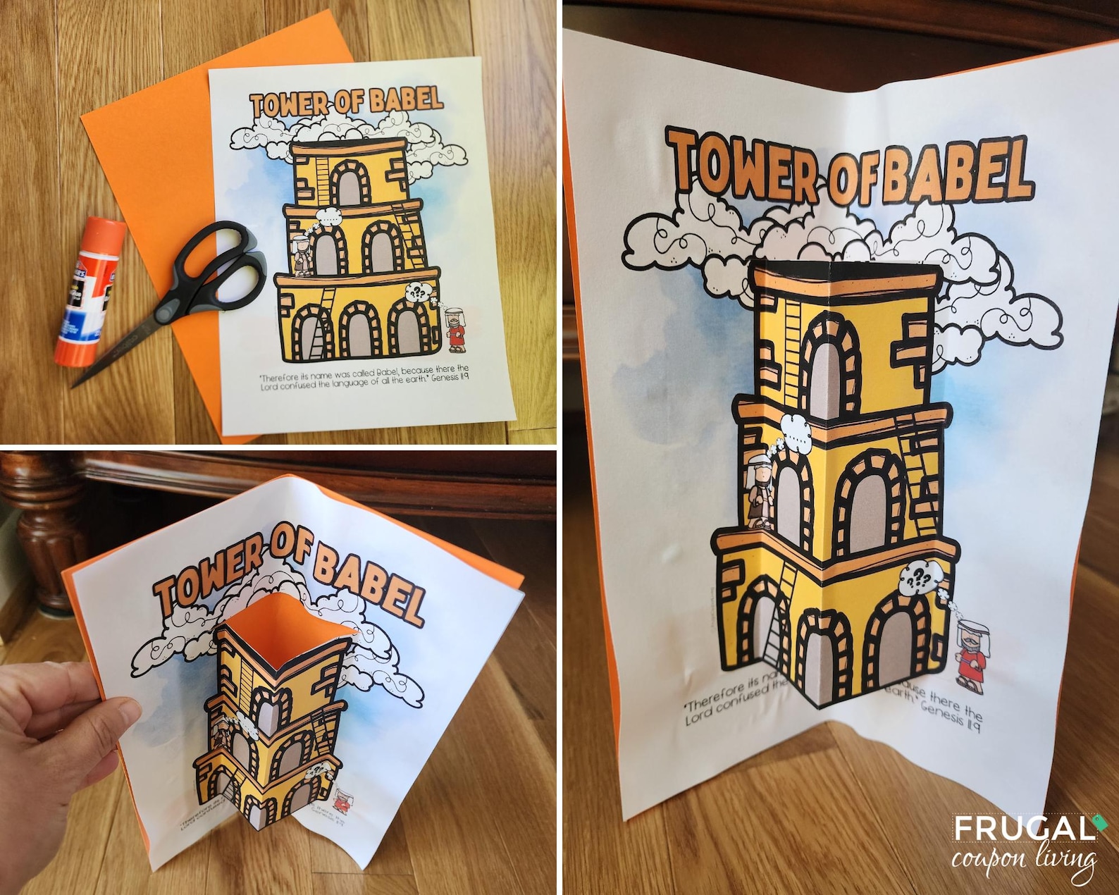 Tower of Babel Pop-up Craft for Kids, Genesis 11:1-9 Tower of Babel ...
