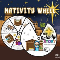 Printable Nativity Story Wheel, Birth of Jesus Spinner Craft for Kids ...