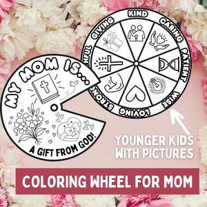 Mother's Day Craft Spinner Wheel, DIY Christian Gift for Mom Printable ...