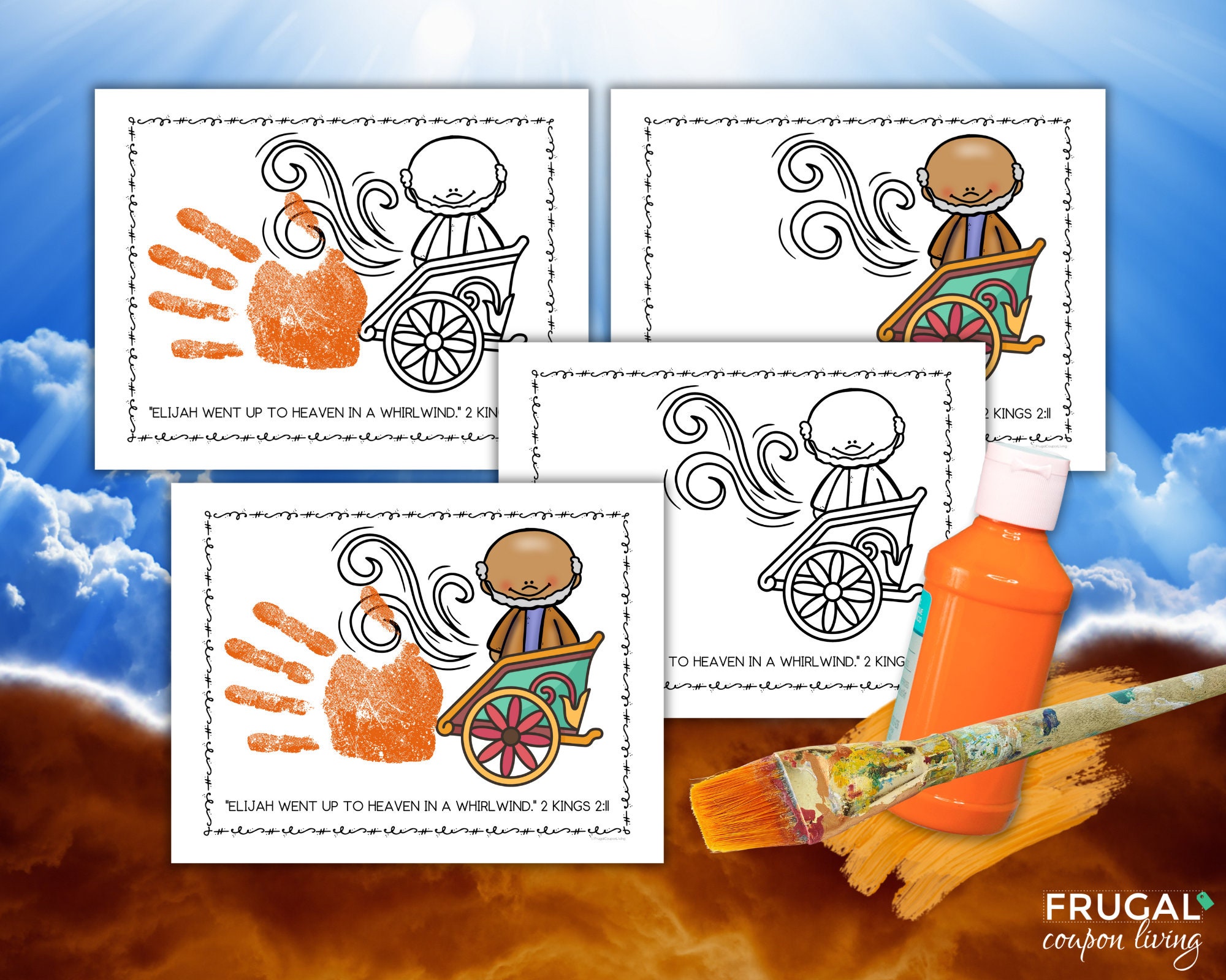 Elijah and the Chariot of Fire Handprint Art Set, the Story of Elijah ...