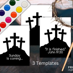 Good Friday Craft Printable, Kids' Lent Activity Watercolor Print 3 ...