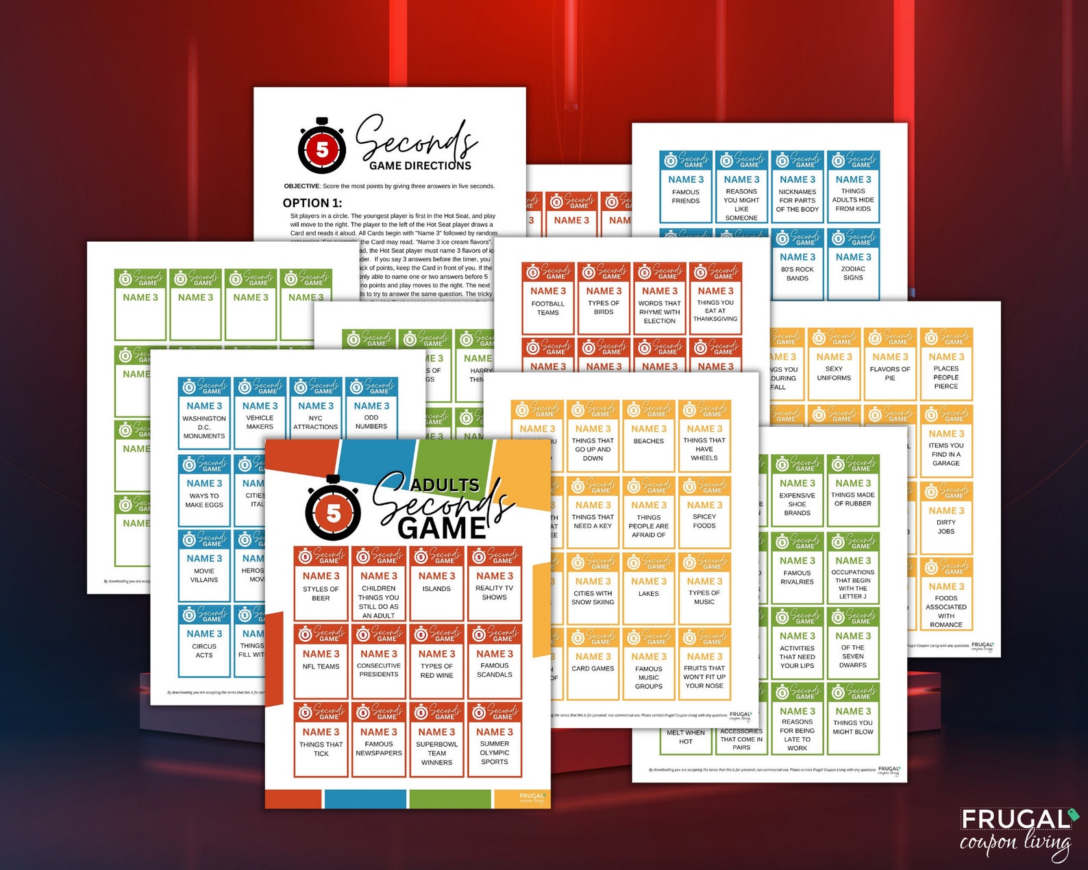 5 Second Game for Adults 156 Printable Adult Cards Games - Etsy