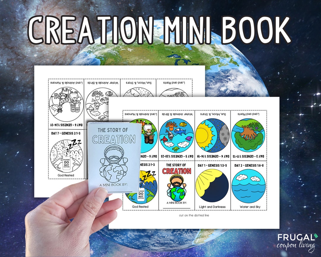 Days of Creation Bible Craft Printable, Genesis 1-2:3 Creation Booklet ...