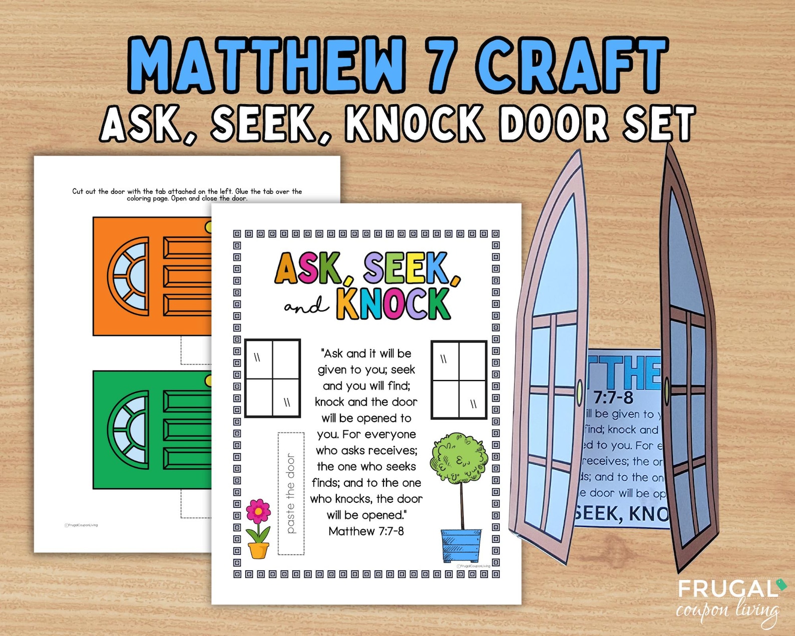 Ask Seek Knock Craft for Kids, Sermon on the Mount Sunday School Set of ...