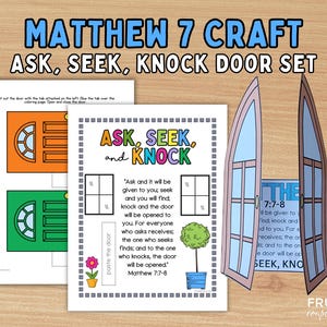 Ask Seek Knock Craft for Kids, Sermon on the Mount Sunday School Set of ...