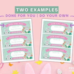 Editable Easter Basket Coupons for Kids | Super Cute Bunny Bucks for ...