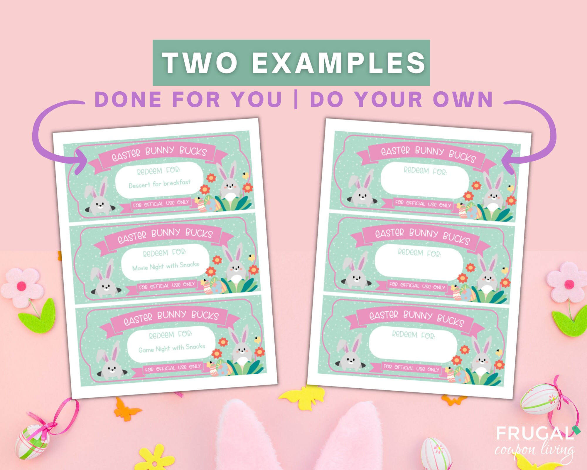 Editable Easter Basket Coupons for Kids | Super Cute Bunny Bucks for ...