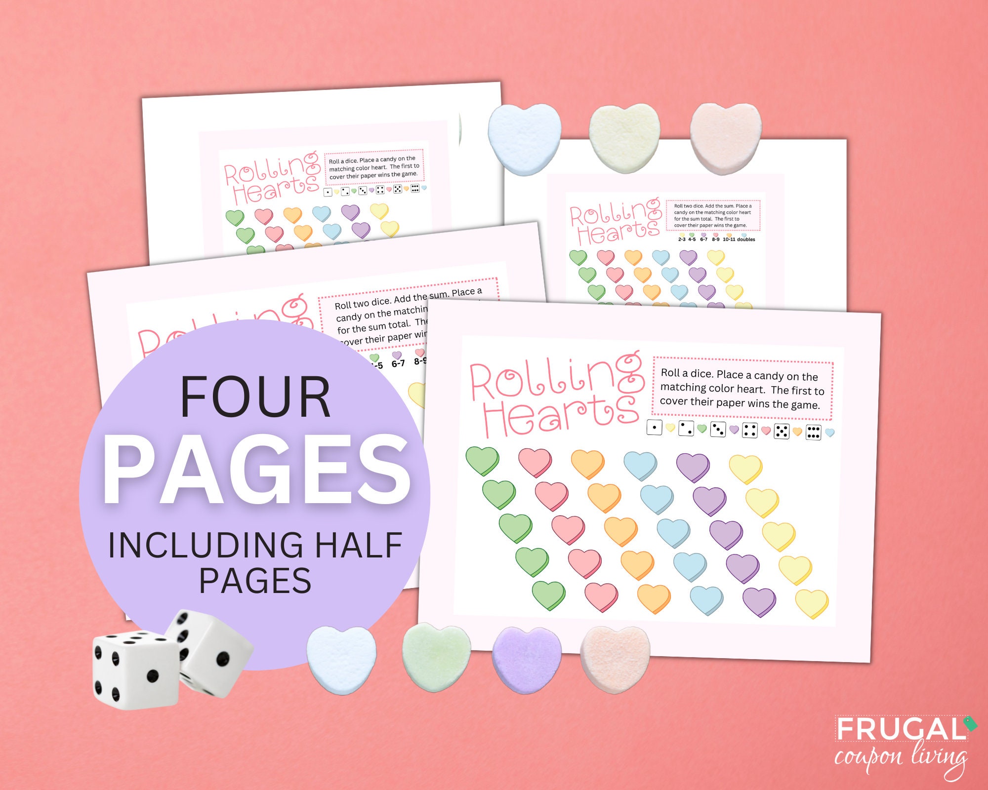 Valentine Conversation Hearts Candy Dice Game for Kids - Etsy