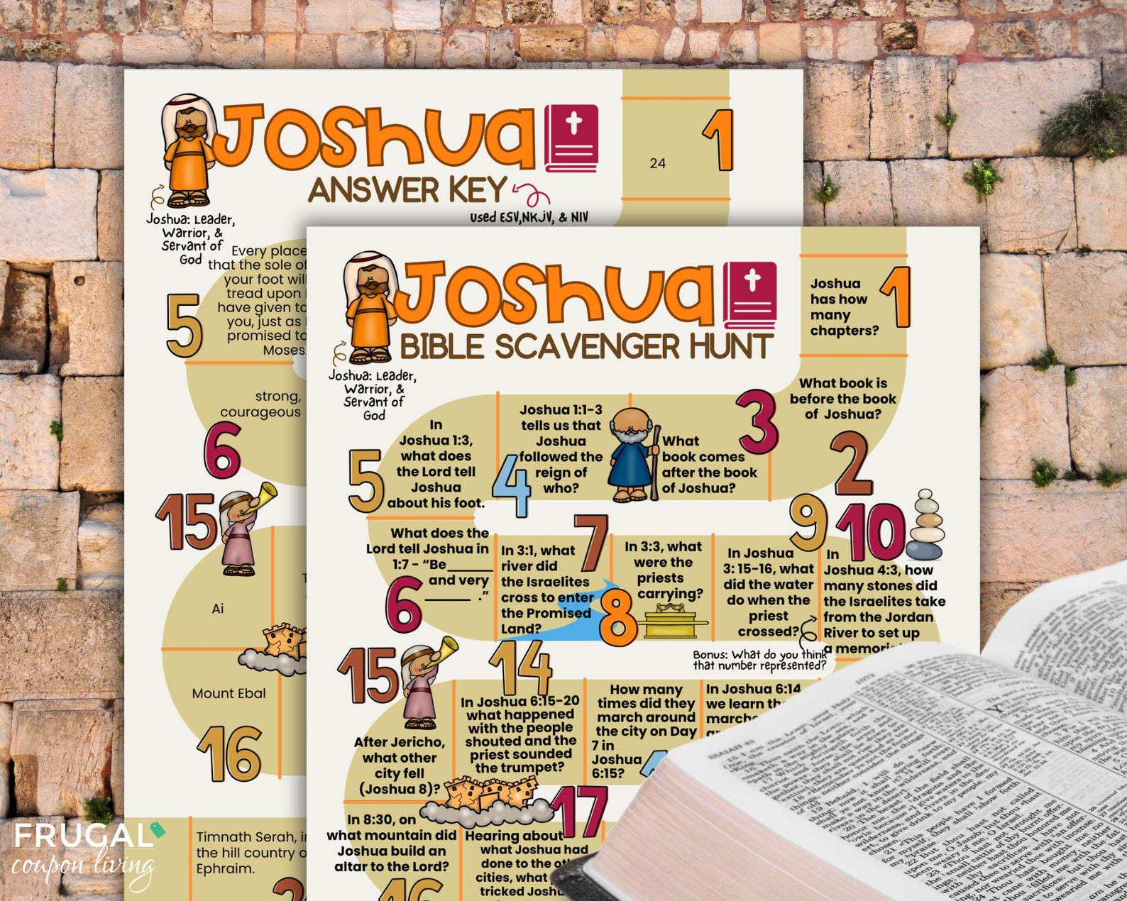 Joshua Bible Scavenger Hunt, Book of Joshua Summary Activity, Joshua ...