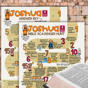 Joshua Bible Scavenger Hunt, Book of Joshua Summary Activity, Joshua ...