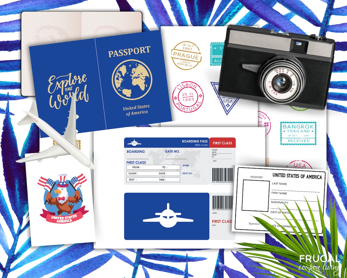 Pretend Passport for Kids | Printable Passport Template With Stamps ...