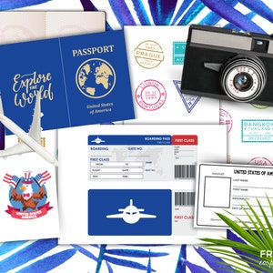 Pretend Passport for Kids | Printable Passport Template With Stamps ...