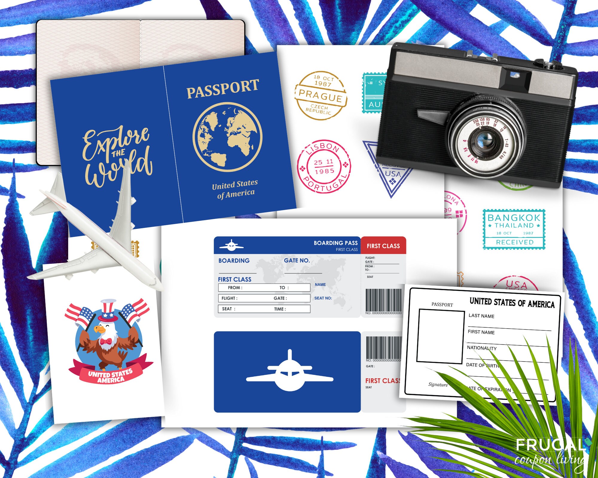 Pretend Passport for Kids | Printable Passport Template With Stamps ...