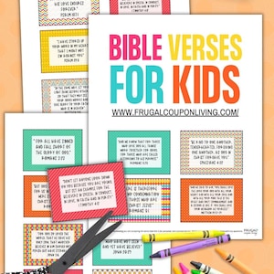 Kids Scripture Cards Printable | Memory Bible Verse Cards for Kids | 20 ...