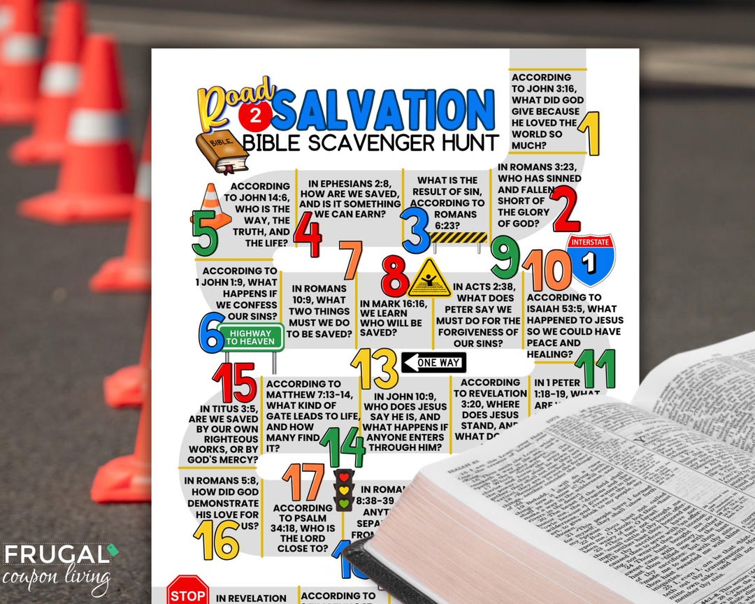 Romans Road to Salvation Bible Scavenger Hunt Printable, the Gospel of ...