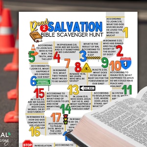 Romans Road to Salvation Bible Scavenger Hunt Printable, the Gospel of ...