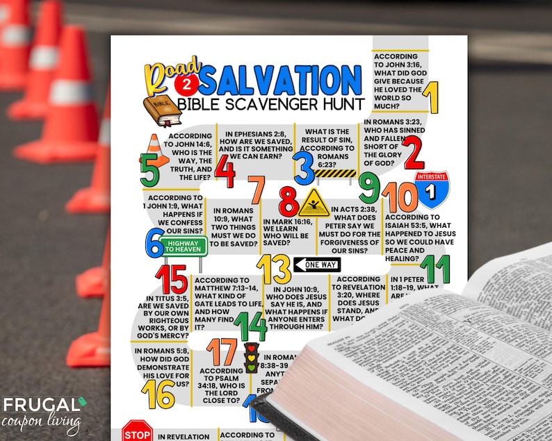 Romans Road to Salvation Bible Scavenger Hunt Printable, the Gospel of ...