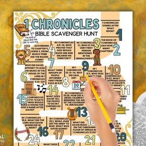 1 Chronicles Bible Scavenger Hunt, Book of Chronicles Bible Study, Old ...