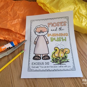 Moses and the Burning Bush Craft Printable & Coloring Page | Exodus 3 ...
