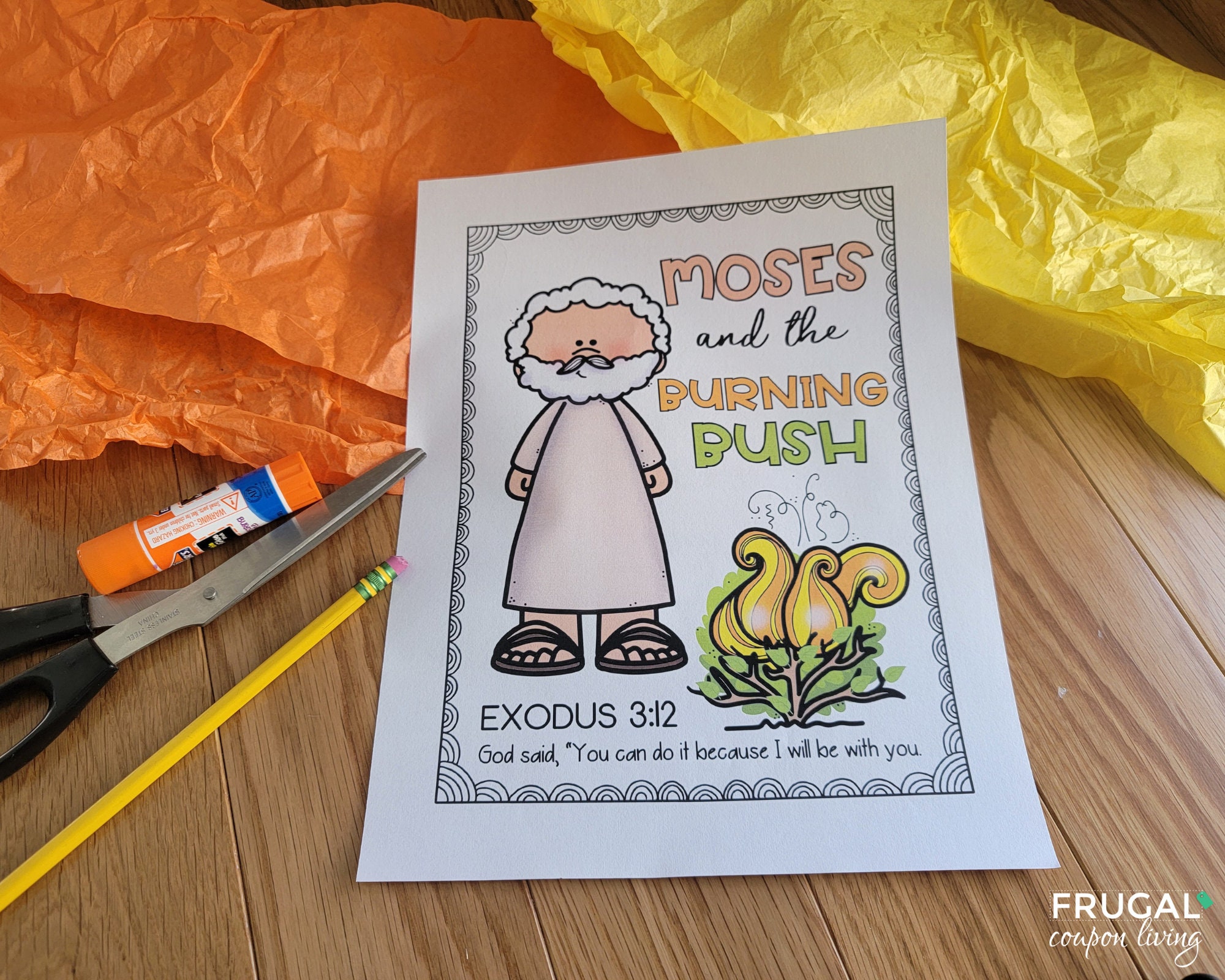 Moses and the Burning Bush Craft Printable & Coloring Page | Exodus 3 ...