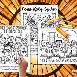 Pentecost Coloring Page & Handprint Art for Kids, Pentecost Craft for ...