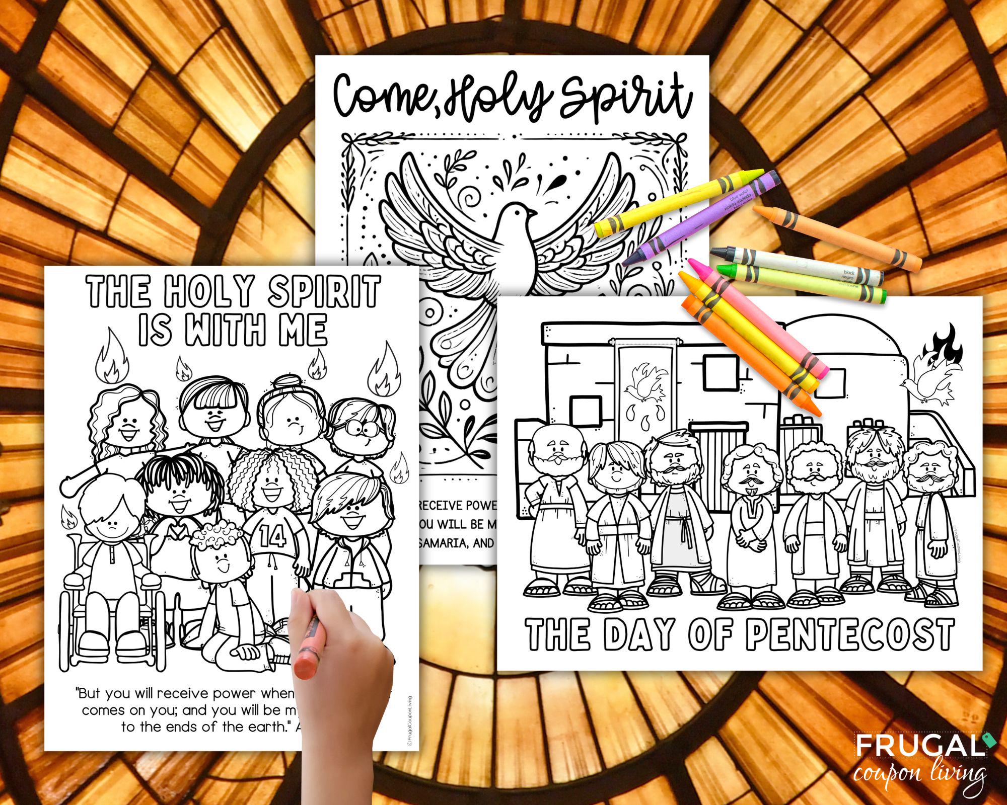 Pentecost Coloring Page & Handprint Art for Kids, Pentecost Craft for ...